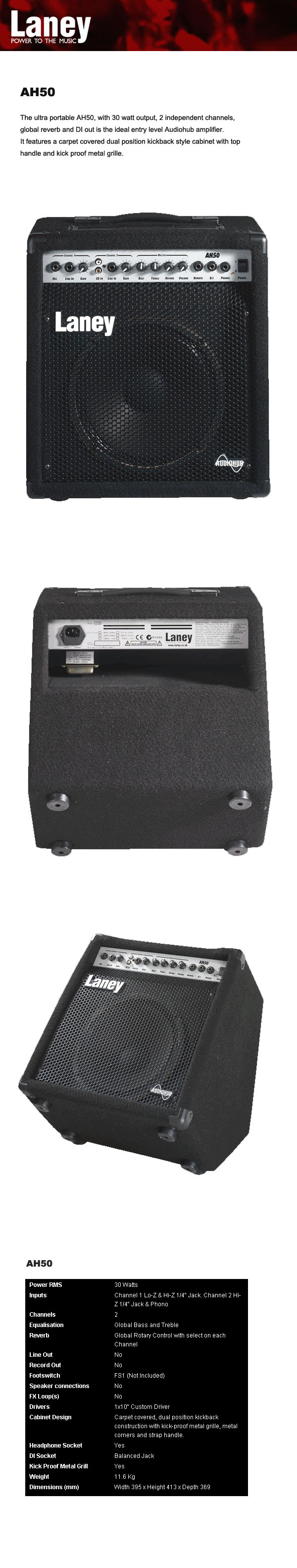 Laney AH50 키보드앰프 | 뮤플
