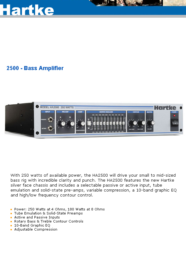 Hartke Hartke 2500 250W | 뮤플