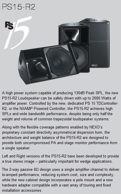 [신제품] NEXO PS10,15 - R2스피커 RS15,18 서브우퍼 | 뮤플